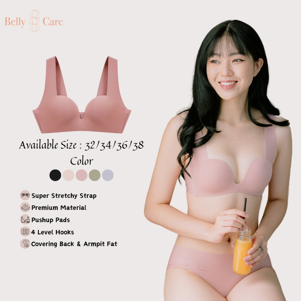 Jual BUY 1 GET 1 ( buy bra get free panties) Bellycare Seamless Bra Seamless Push Up Tanpa Kawat ...
