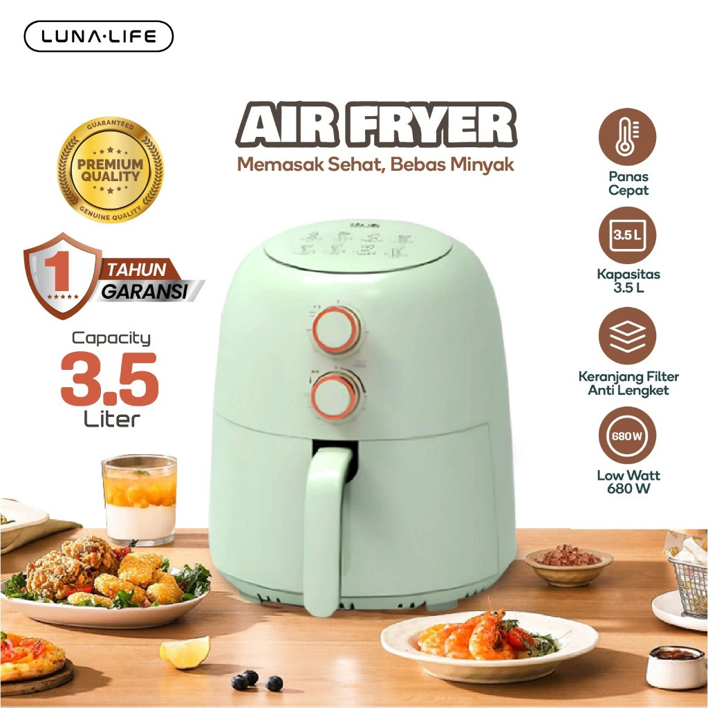 Jual Luna Air Fryer AF35 680W 3.5 Liter/ Multifungsi Alat Penggoreng ...