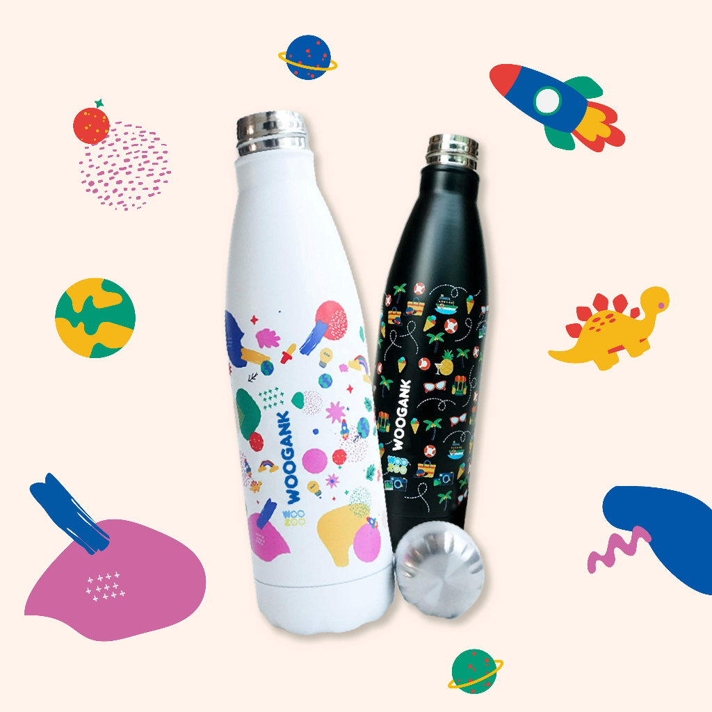 Jual Woozoo Kids Tumbler Rocket White and Traveling Black/ Botol Minum ...