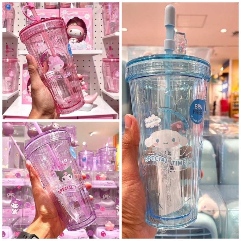 Jual Tumbler Anak Lucu - MINISO Sanrio Characters Summer Star Tumbler ...