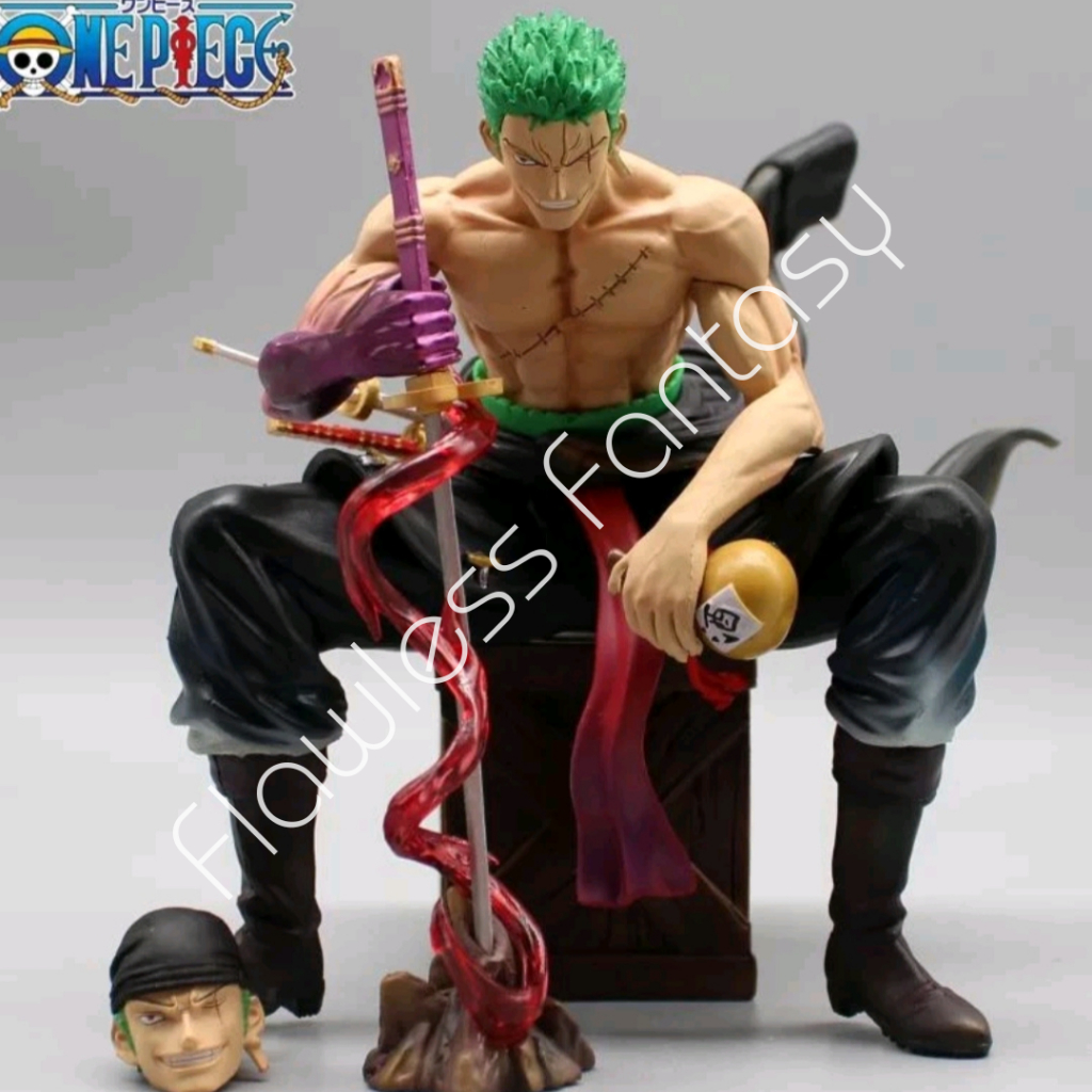 Jual One Piece Roronoa Zoro Sitting Pose Version Evil Design Changeable ...