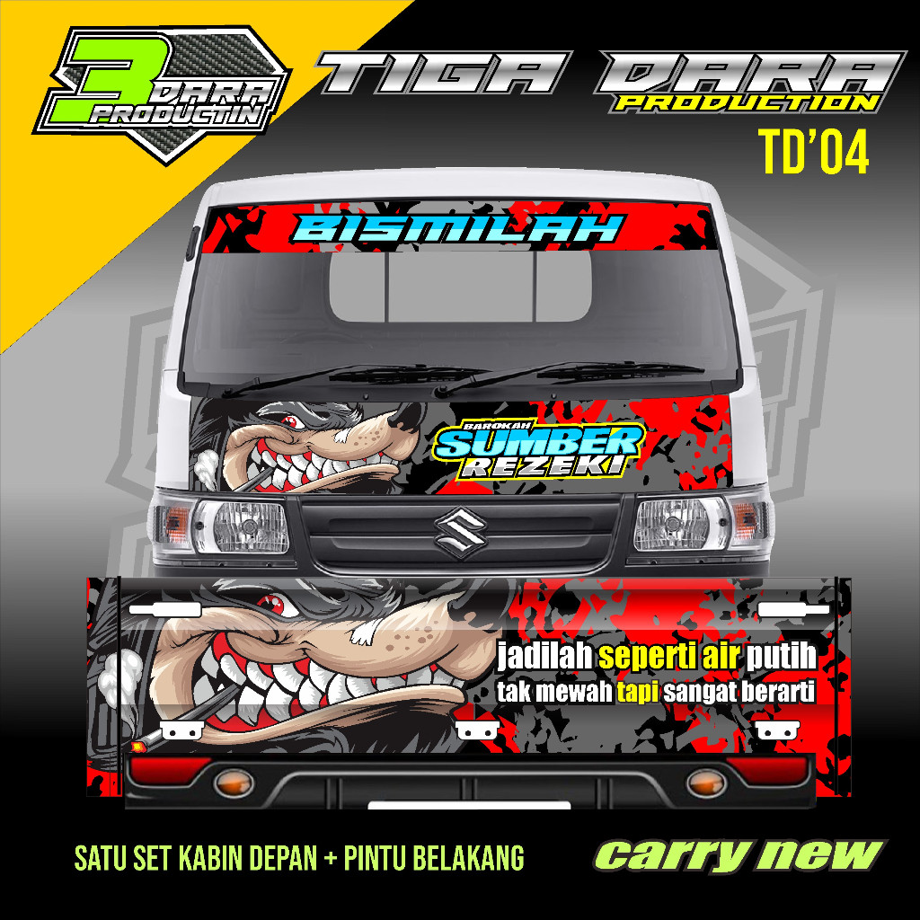 Jual STIKER DECAL MOBIL CARRY NEW SATU SET KACA DEPAN KABIN DAN PINTU ...