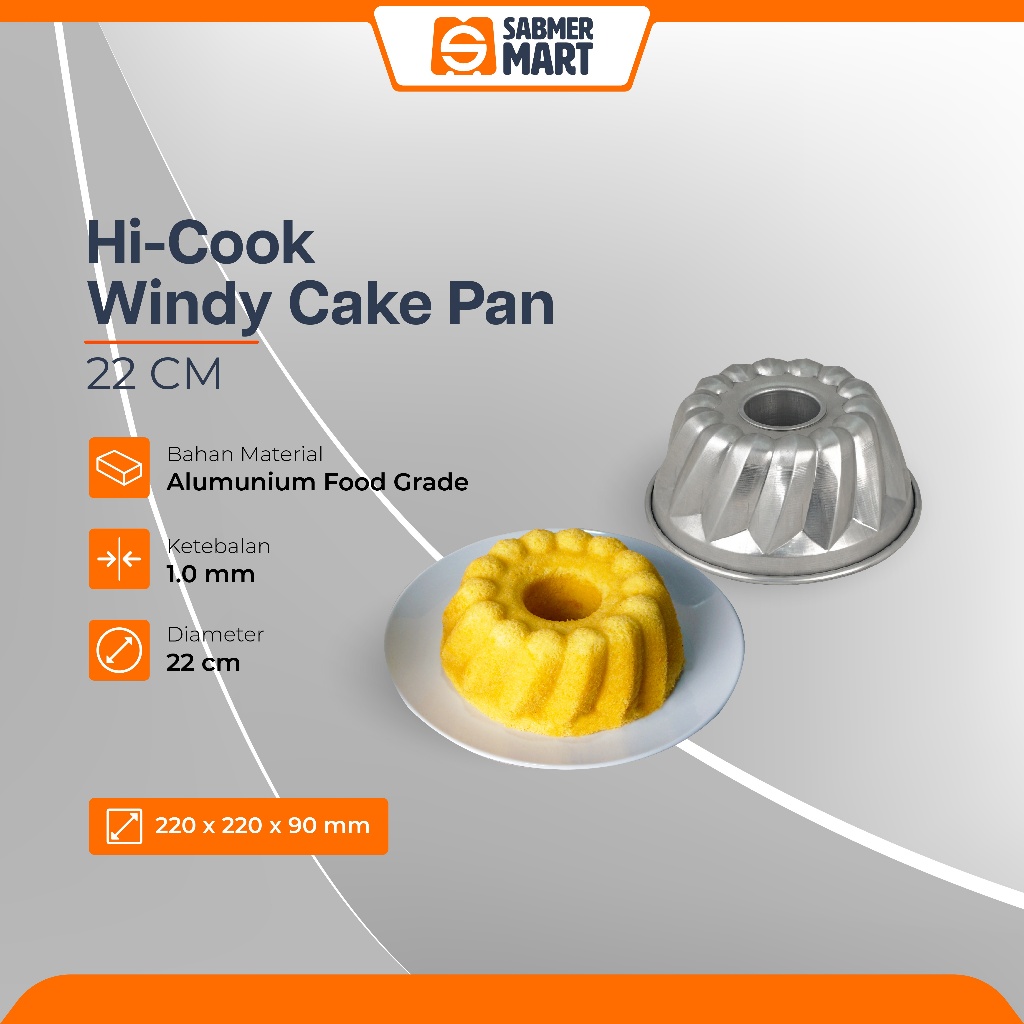 Jual Loyang Bolu Tulban 22 CM Anti Lengket / Hi-Cook Windy Cake Pan 22 ...