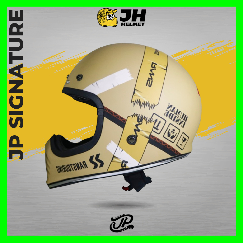 Jual Helm JP Signature Motif Human Inside/Rans Cappucino Doff | Helm ...