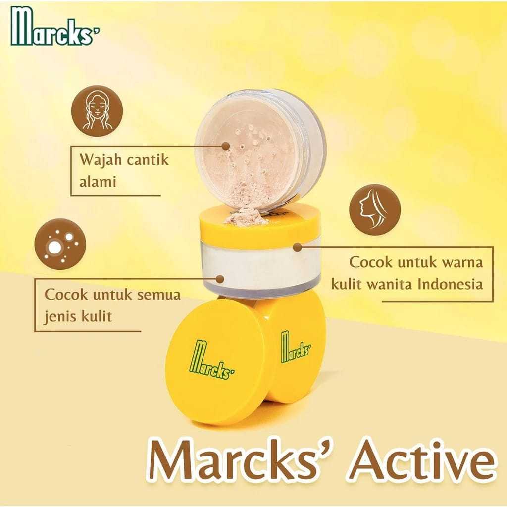 Jual MARCKS Bedak Tabur - Loose Powder - Classic 40gr - Active 20gr ...