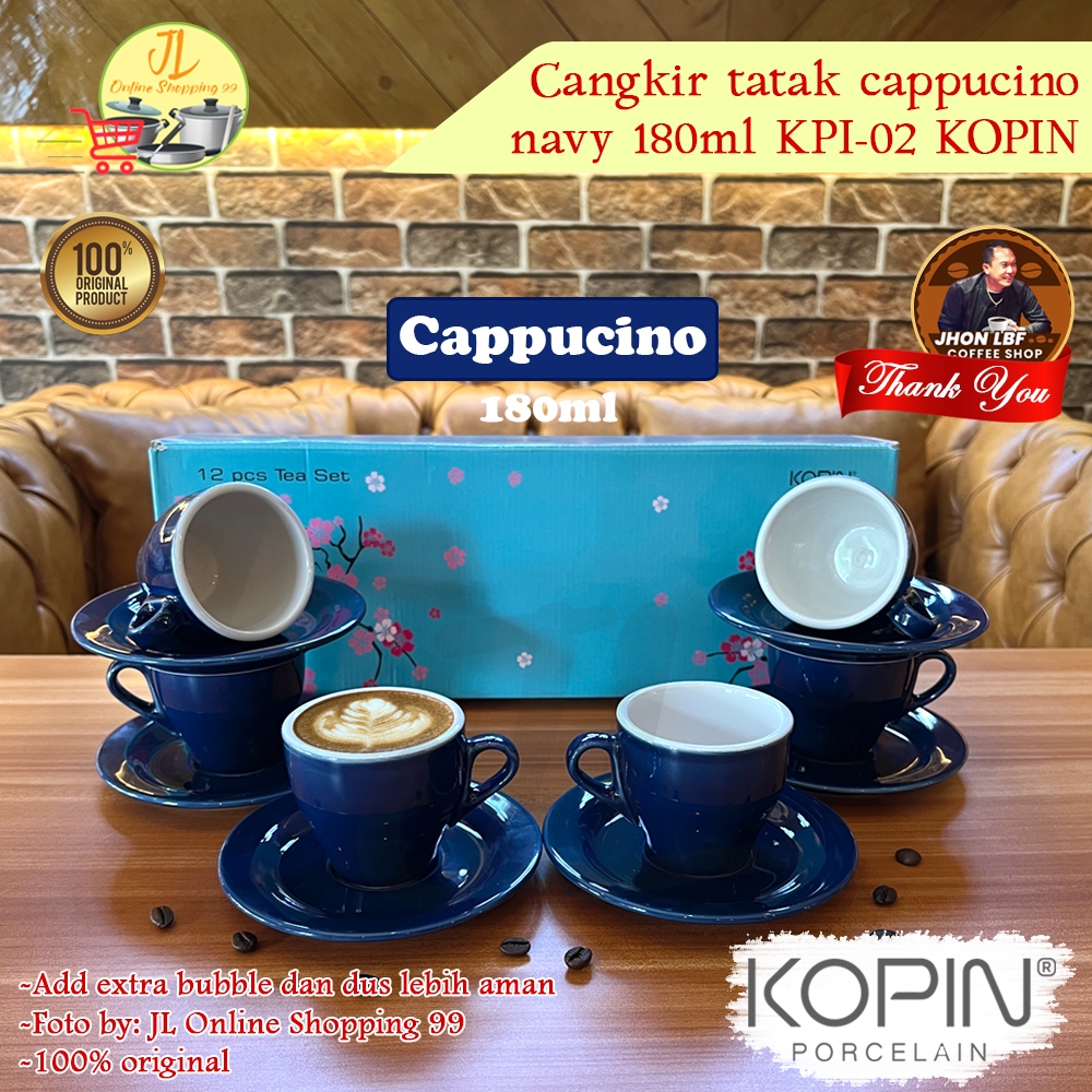 Jual KOPIN cangkir set 6 pasang navy 180ml KPI-02 / coffee latte ...
