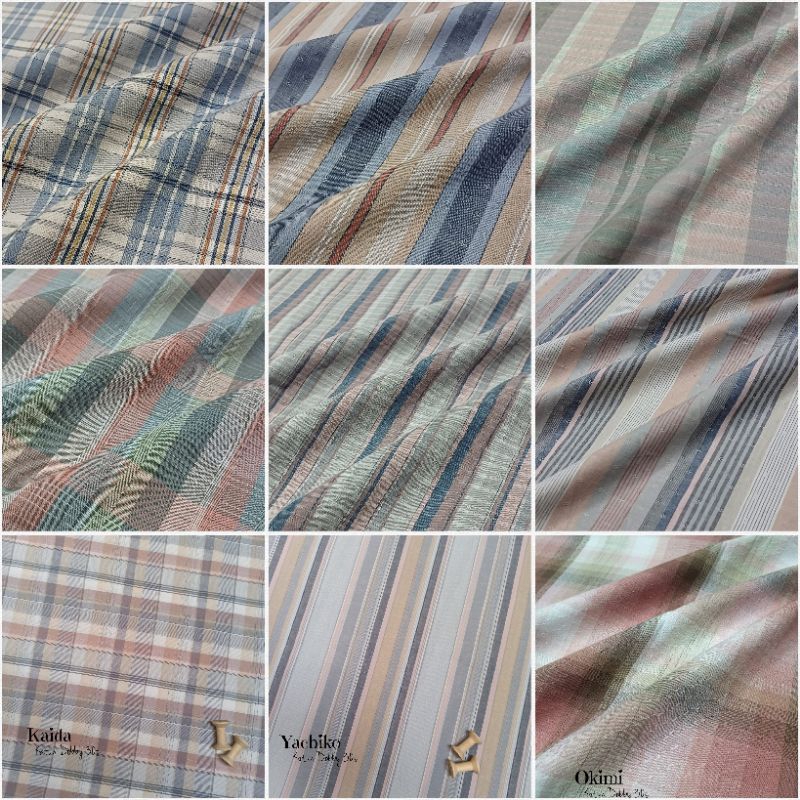 Jual (HARGA 0,5m) KAIN KATUN DOBBY BENANG TIMBUL SALUR & KOTAK KOTAK ...