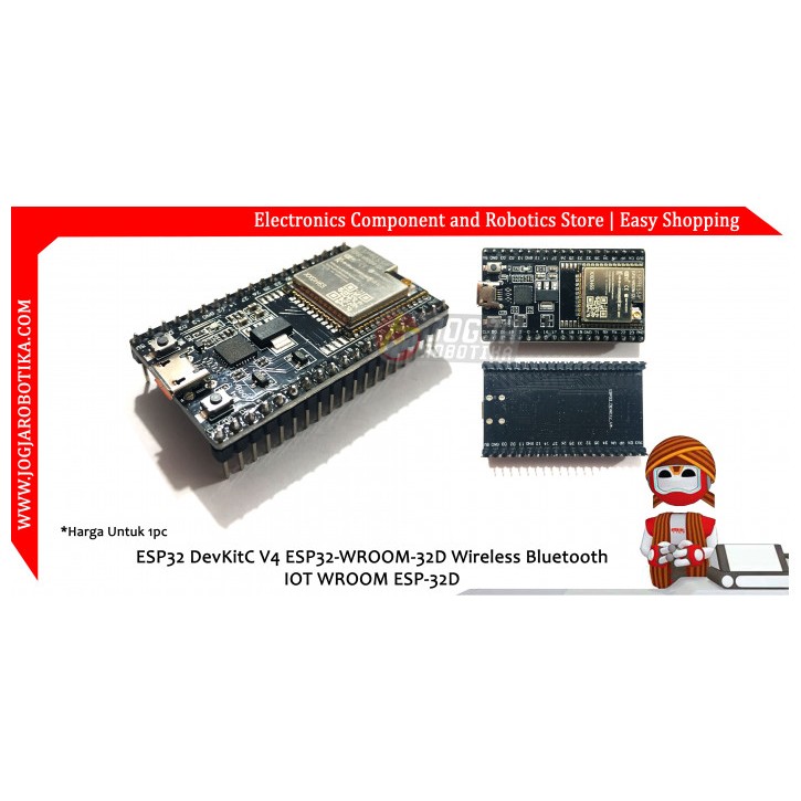 Jual ESP32 DevKitC V4 ESP32-WROOM-32U Wireless Bluetooth IOT WROOM ESP ...