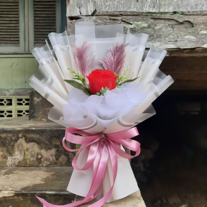 Jual Buket 1 Kuntum Bunga, Sweet Mini Bouquet, Buket Ulang Tahun, Buket ...