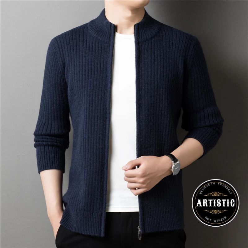 Jual Sweater Jaket Pria Kasual Cotton Rajut Premium | Shopee Indonesia