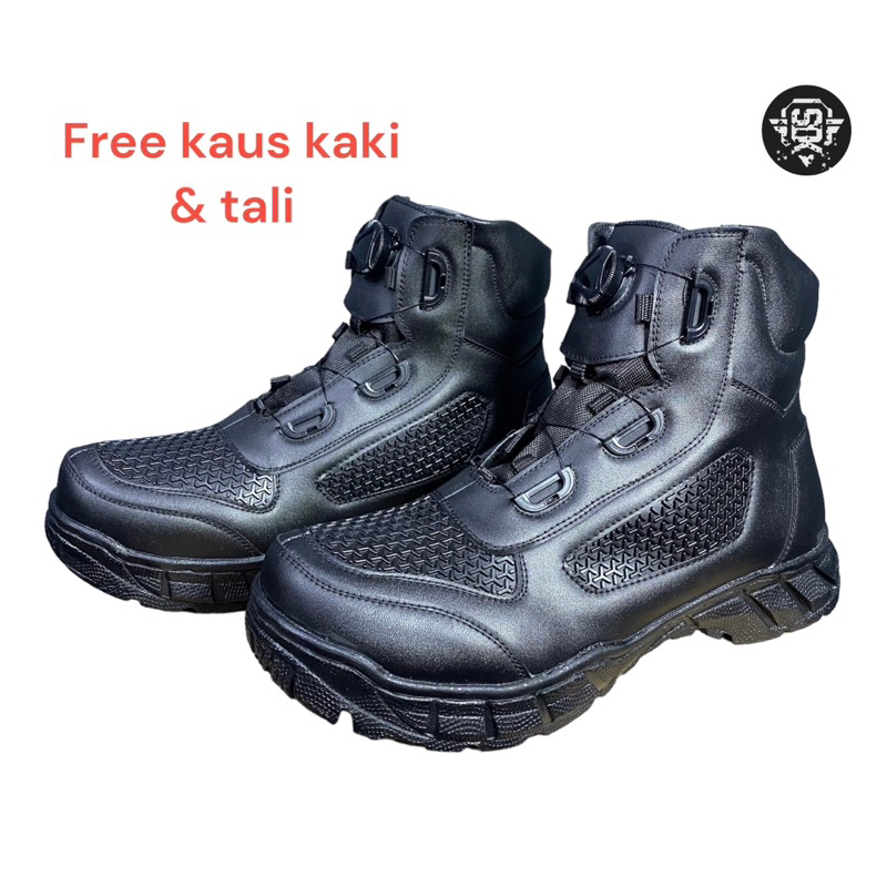 Jual sepatu pdl sat lantas pdl pendek tawon tali putar 6 inc hitam ...