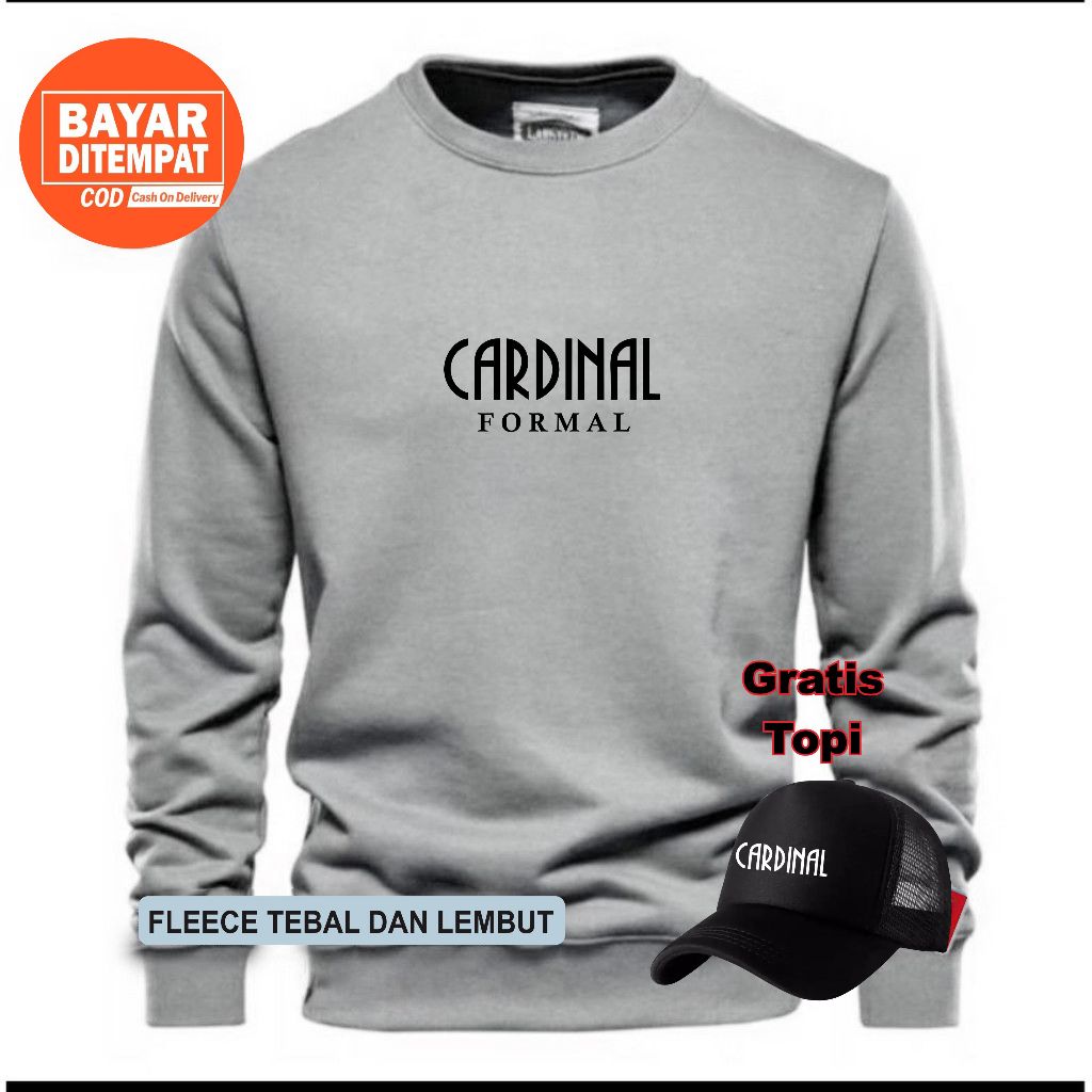 Jual Sweater Pria Cardinal Formal Black (Gratis Topi) Bahan Cotton ...
