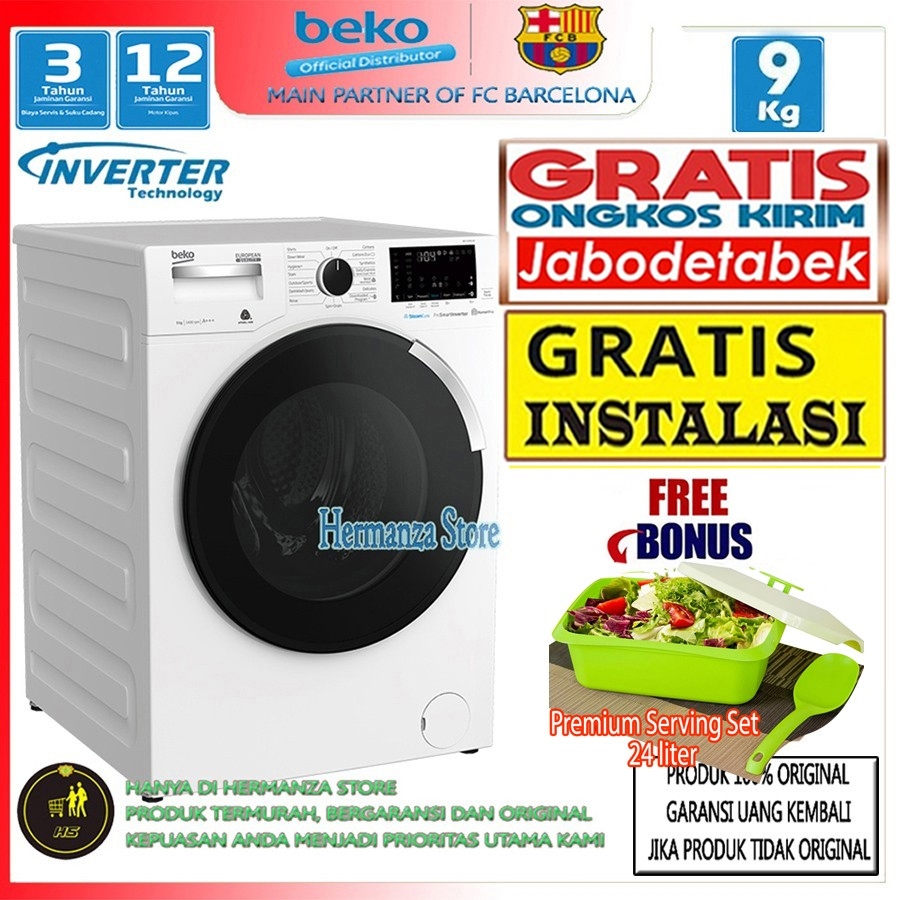 Jual Mesin Cuci Front Load 9 Kg Beko WCV 9746 X0 / WCV9746X0 Inverter ...