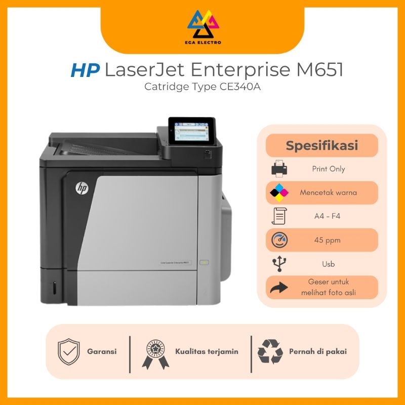 Jual Printer hp laserjet enterprise M651 printer colour cocok buat ...