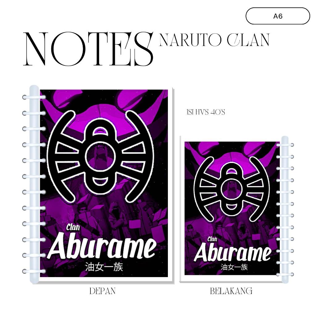 Jual A6 NOTES NARUTO CLAN (ISI 40 HVS + COVER LAMINASI 2 SISI) BUKU ...