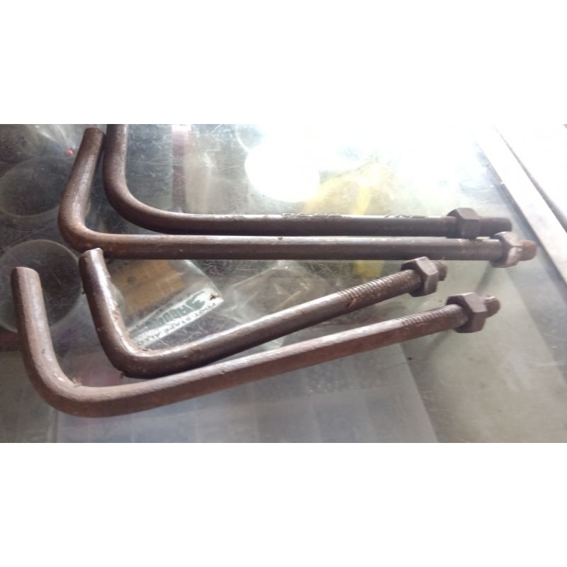 Jual baut angkur angker anchor bolt L m16 16 mm 16mm ( 5/8 ) x 25 cm ...