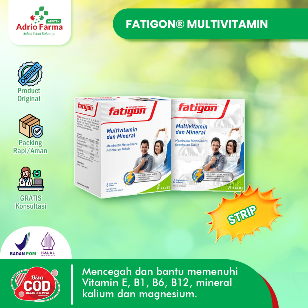 Jual FATIGON - STRIP @ 6 Kapsul - MULTIVITAMIN & MINERAL - Memenuhi ...