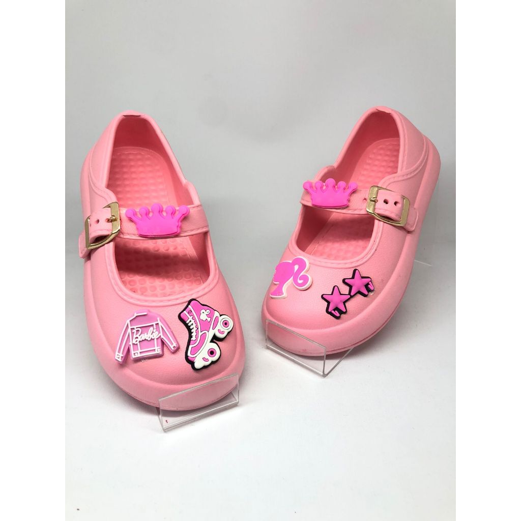 Jual Sepatu Sandal Slop Flat shoes Anak Perempuan Cewek BARBIE Usia 2 3 ...
