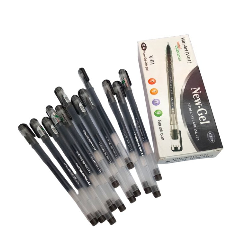 Jual Bulpoin Gel Van-Art V-01 Hitam /pulpen/Bulpen/Pen | Shopee Indonesia
