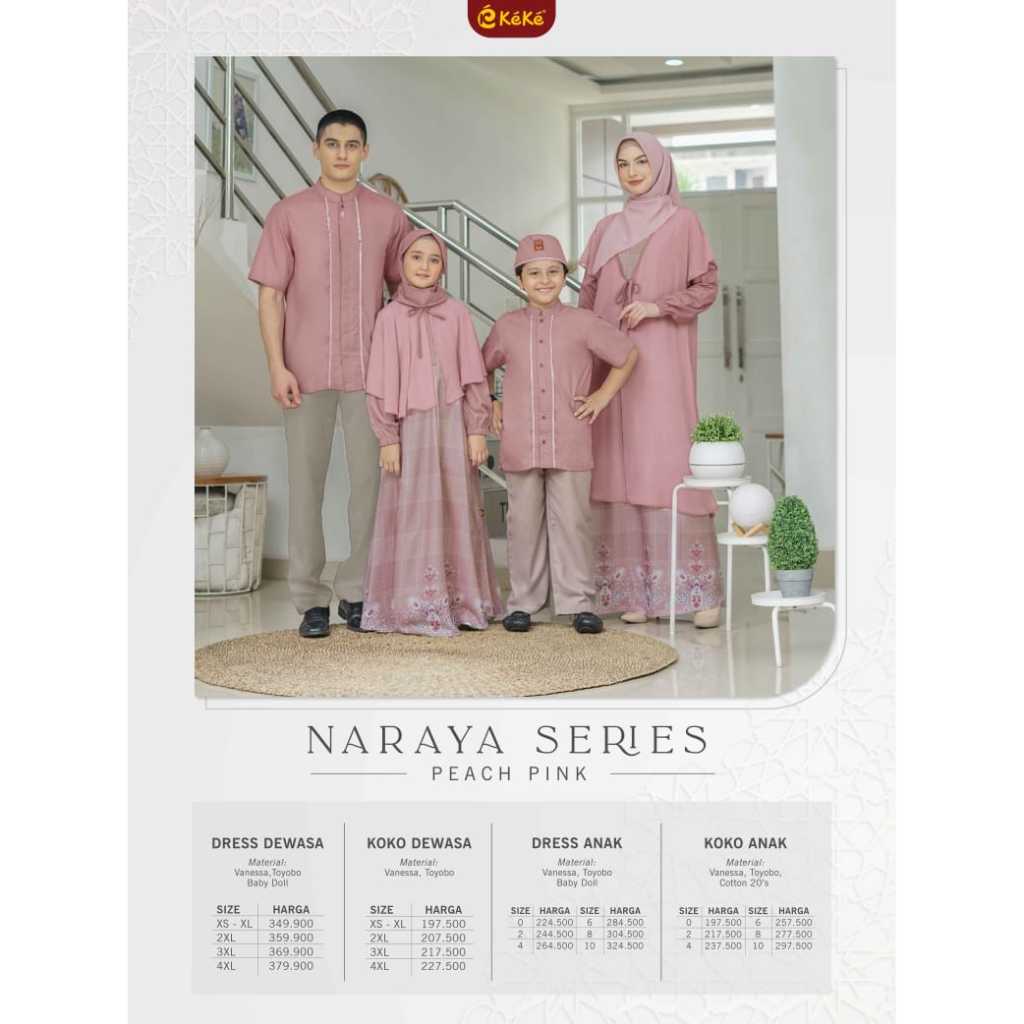 Jual naraya series peach pink by keke sarimbit keluarga 2024 | Shopee Indonesia