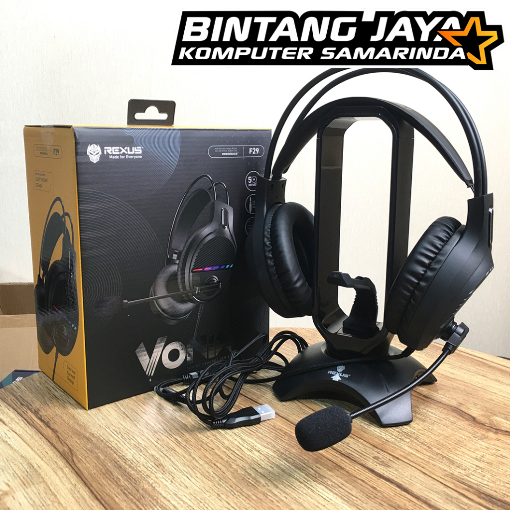 Jual Rexus Vonix F29 Gaming Headset Audio Jack - Black | Shopee Indonesia