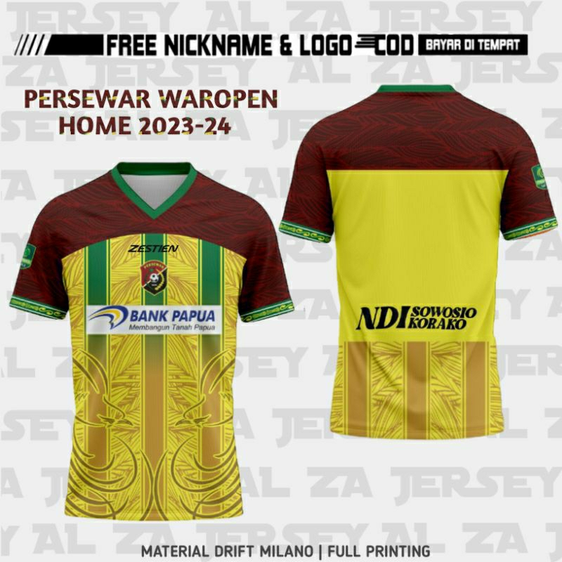 Jual JERSEY FULL PRINTING PERSEWAR WAROPEN HOME 2023-24 | Shopee Indonesia