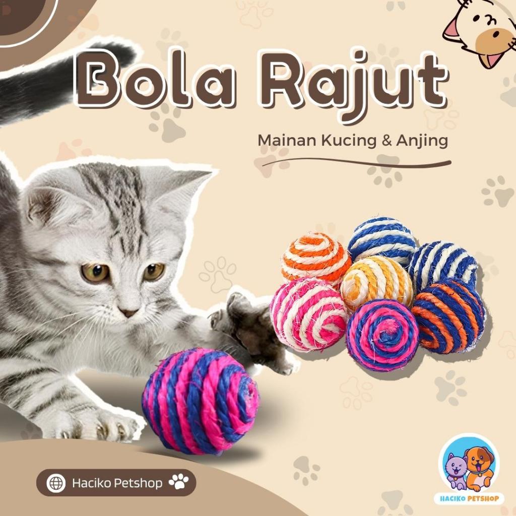 Jual [HACIKO PETSHOP] Mainan Bola Rajut Kucing Interaktif Grinding ...