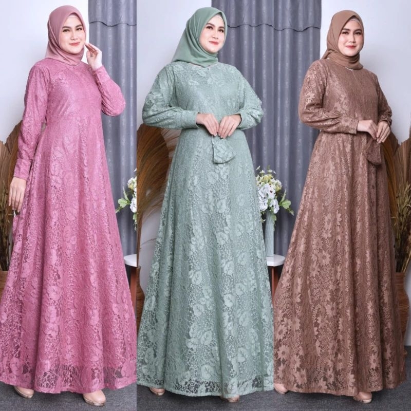 Jual Gamis Burkat Jumbo Premium - Dres Kondangan - Baju Pesta - Gamis ...
