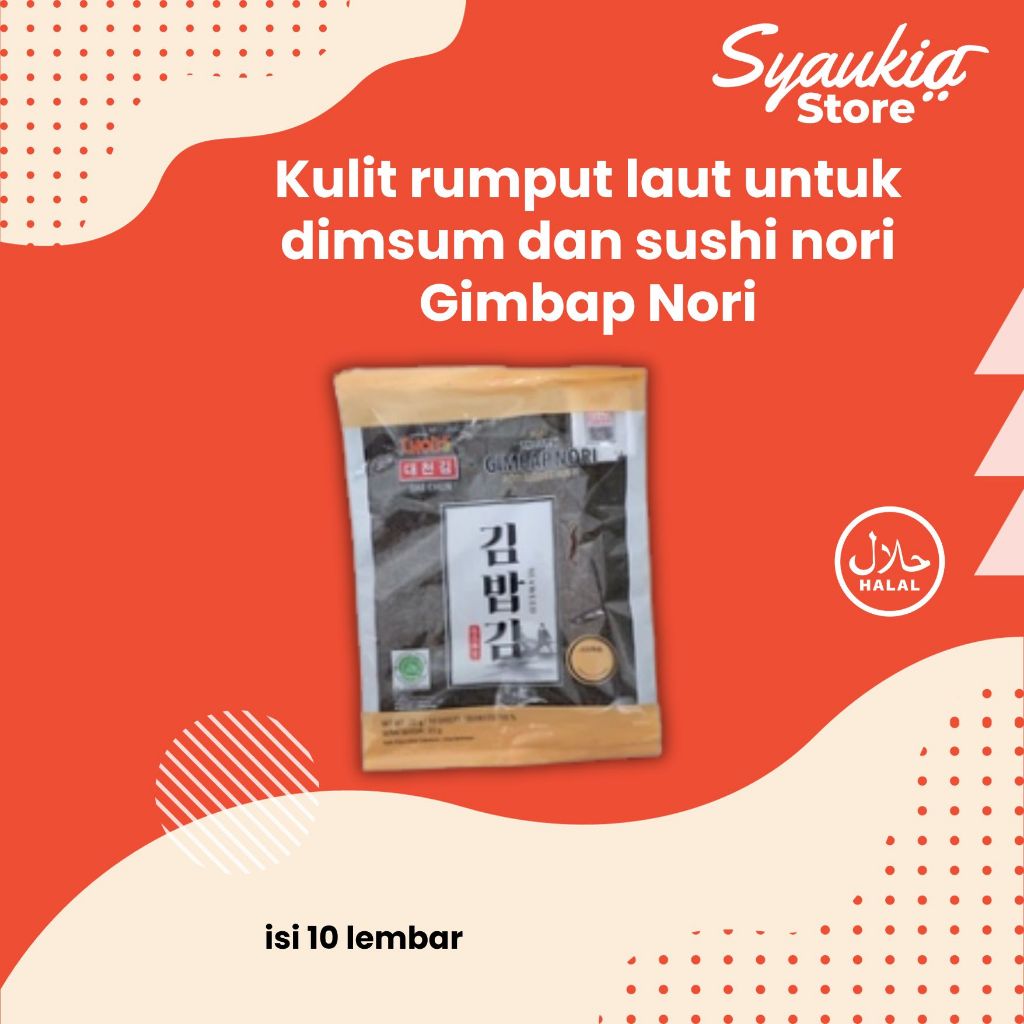 Jual Kulit rumput laut untuk dimsum dan sushi nori Gimbap Nori isi 10 ...