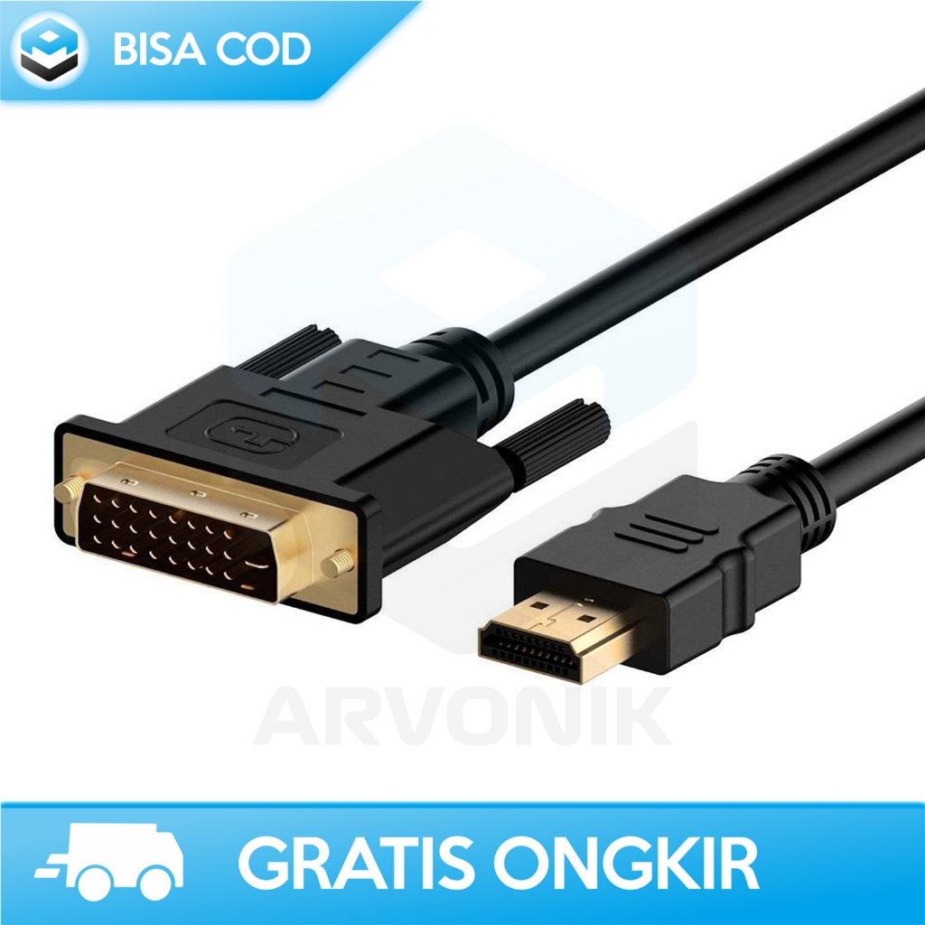 Jual KABEL CONVERTER HDMI TO DVI 1080P FULL HD 24 PIN VIDEO ADAPTER ...