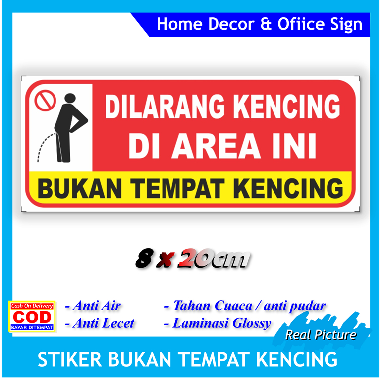 Jual Stiker dilarang kencing di area ini sticker ketertiban kebersihan ...