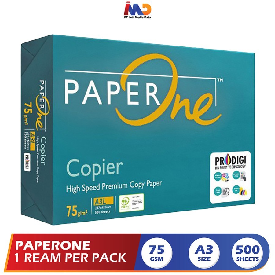 Jual PaperOne Kertas A3 75gr Copier 1 Rim (500 lembar) Kertas HVS ...