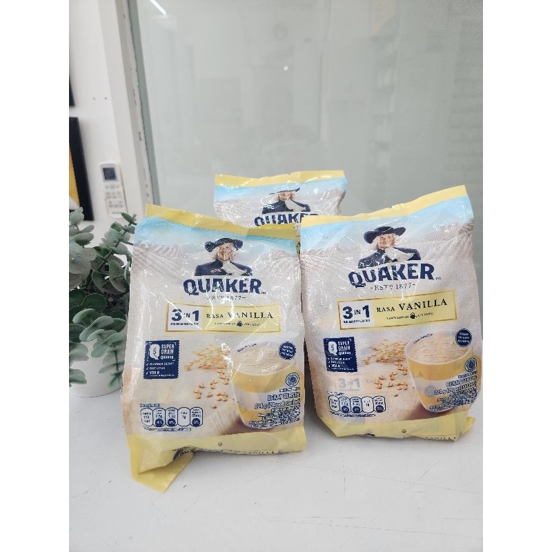 Jual Quaker Oat 3 in 1 rasa Vanilla (isi 8 sachet) | Shopee Indonesia