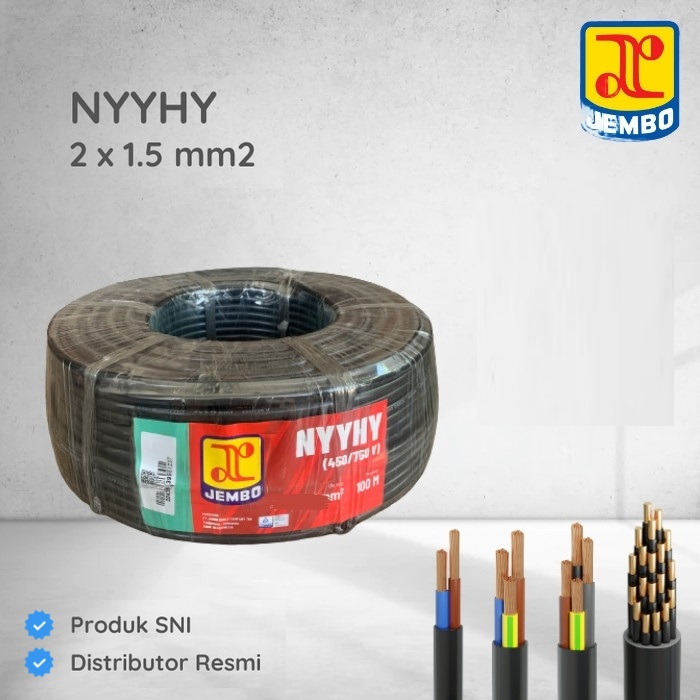 Jual KABEL SERABUT NYYHY 2X1,5MM 2X1,5 MM 2X1.5 JEMBO METERAN ECERAN | Shopee Indonesia