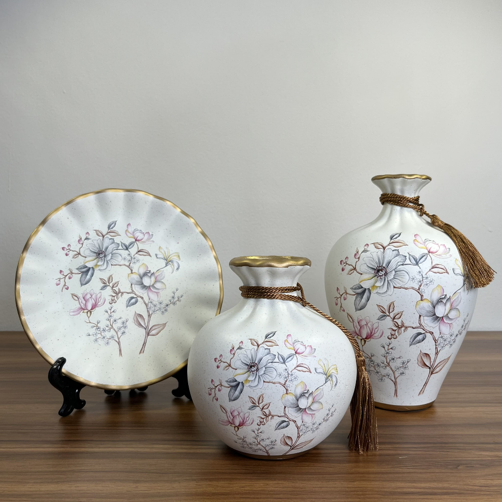 Jual Dekorasi Eropa Retro Set 3 PCS - Pajangan Hiasan 3IN1 Decor / Vas ...