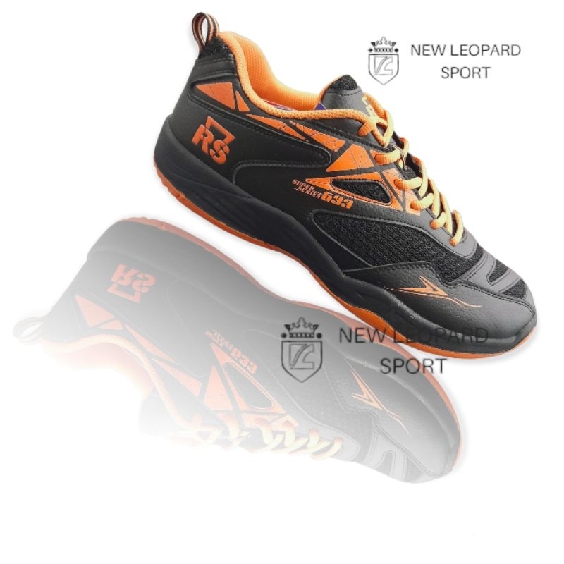 Jual Sepatu badminton RS SUPER SERIES 633 HITAM ORANGE | Shopee Indonesia