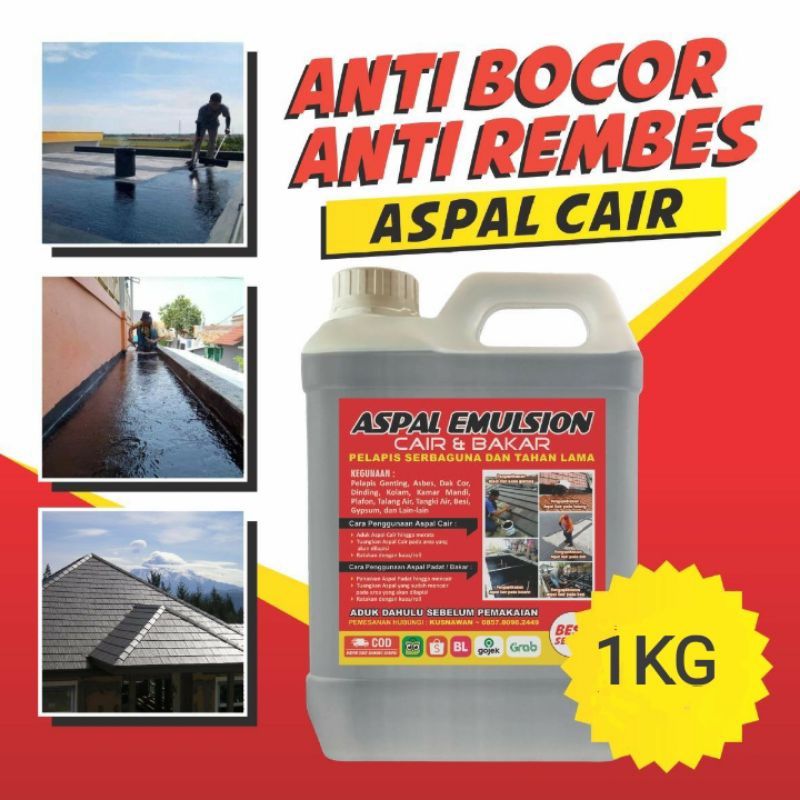 Jual ASPAL CAIR 1 KG asphalt emulsion / aspal waterproofing/ pelapis ...