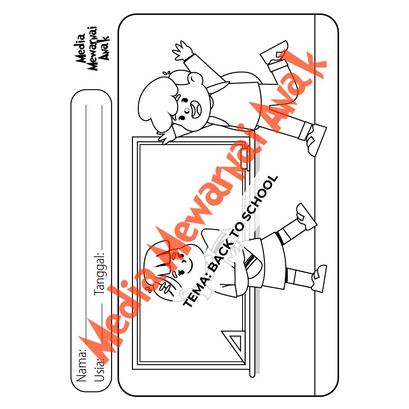 Jual Media MEWARNAI Anak-ANAK TEMA Back to school KERTAS GAMBAR ...