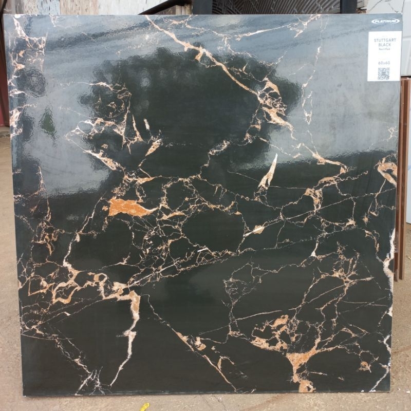 Jual Keramik 60x60 Platinum Glosy Stutgart Rectifed Hitam Corak Kw1 ...