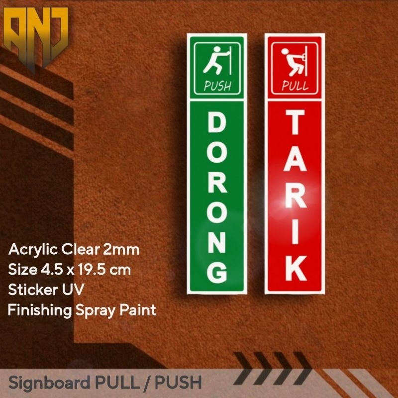 Jual Signboard / Signage / Papan Nama Pintu akrilik Tarik Dorong ...