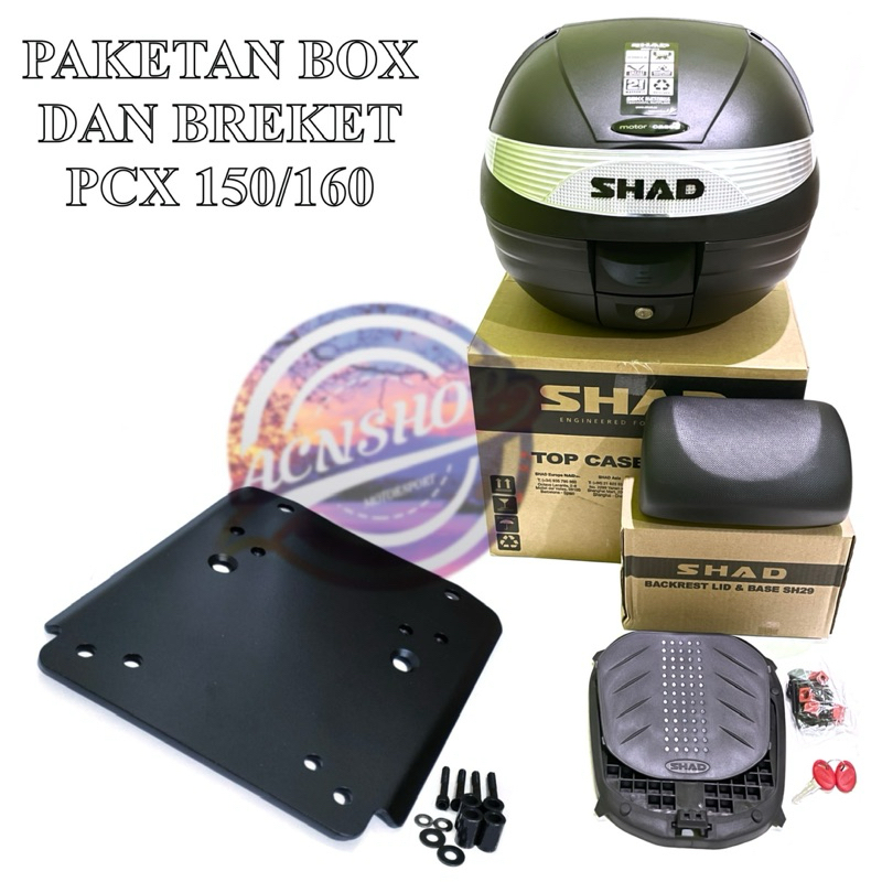 Jual PAKETAN BOX SHAD 29 PLUS BREKET BOX PCX 150 / PCX 160 | Shopee ...