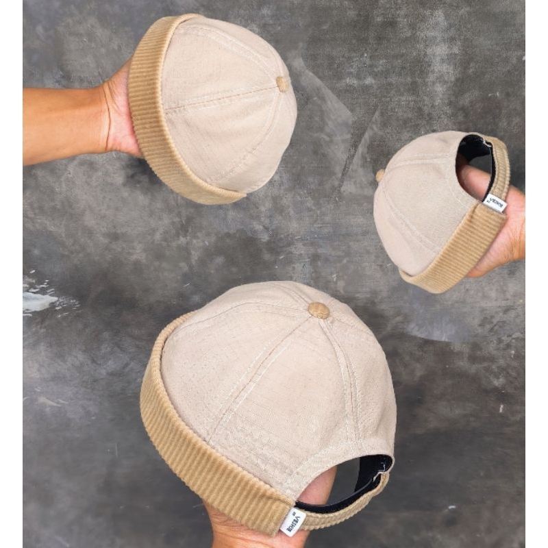 Jual Miki hat topi peci krem klasik unik corduroy dan twil | Shopee ...