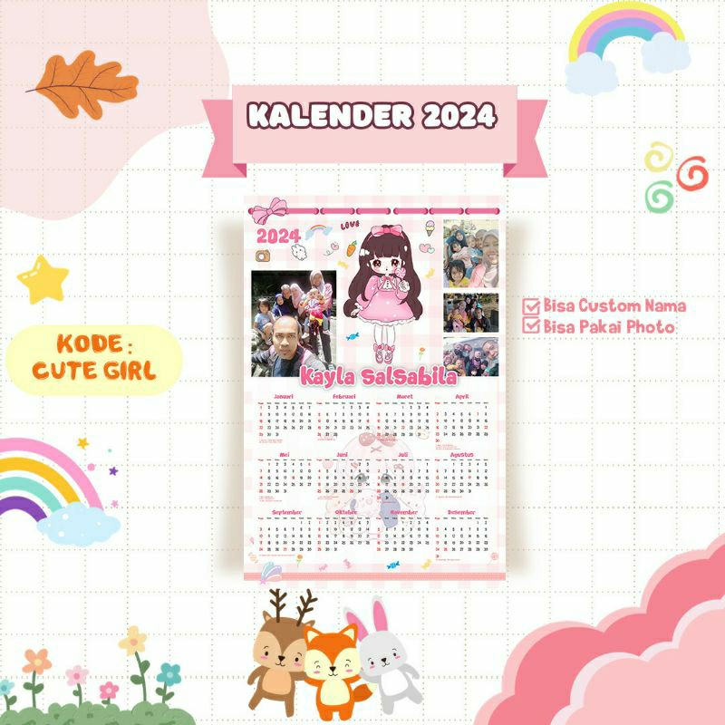 Jual Kalender Custom 2024 Murah cetak nama dan photo | Shopee Indonesia