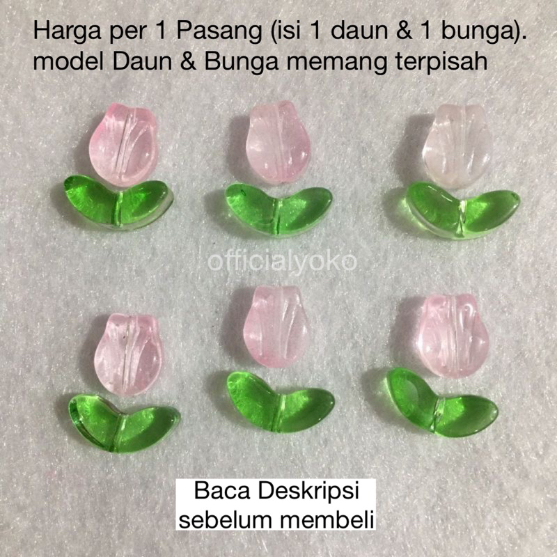 Jual Manik Bunga Tulip (1 pasang isi 1 daun & 1 bunga) | Shopee Indonesia