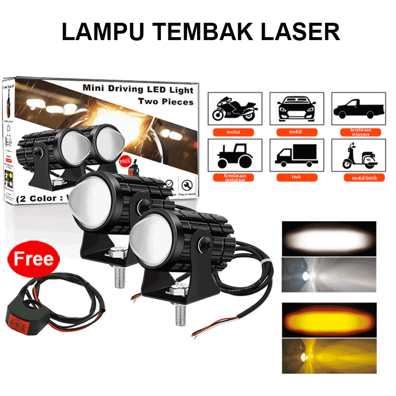 Jual Lampu Tembak Laser Led Mini 2 Warna/lampu led motor/lampu led ...