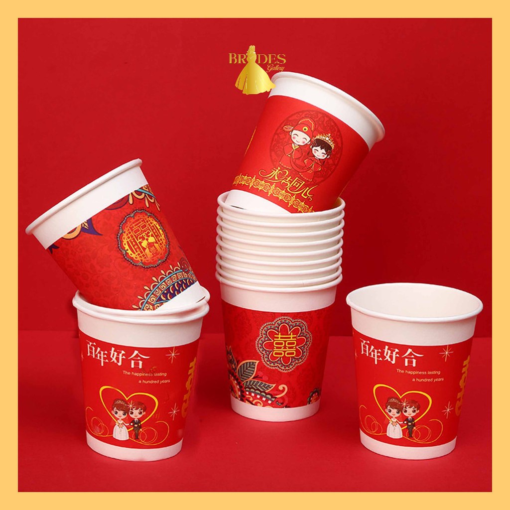 Jual BD Paper Cup Disposable Teapai Sangjit / Gelas Kertas Wedding ...