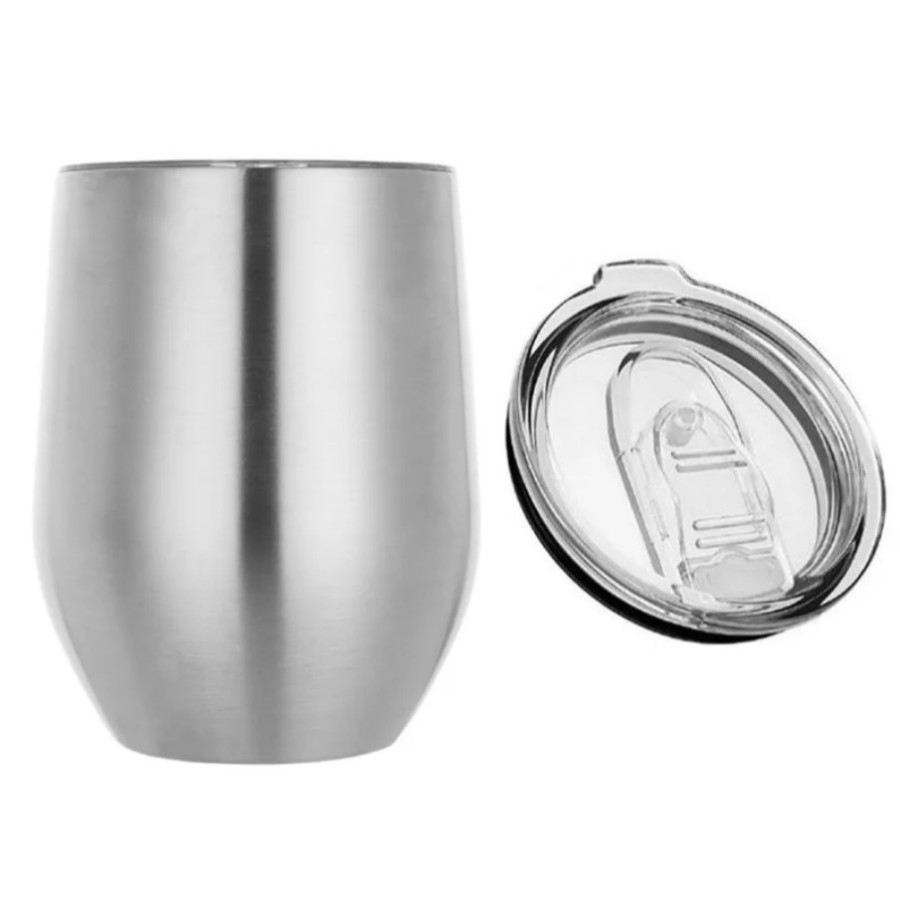 Jual SILVER Mug Telor 350ml Egg Shaped Tumbler Botol Unik Gelas Cup ...