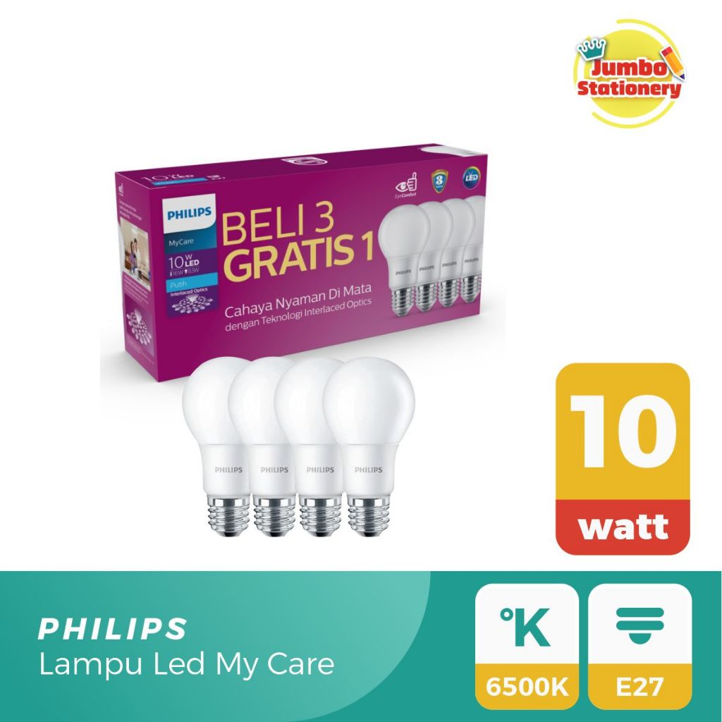 Jual Lampu Philips MultiPack 10 watt MyCare LedBulb 10W 6500K Putih | Shopee Indonesia