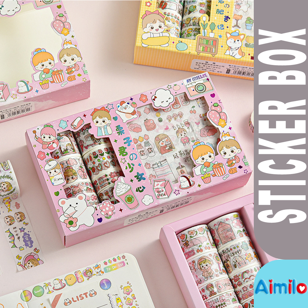 Jual Stiker 200 Lembar 1 Box Sticker Momo Stiker 100 Lembar 4warna ...
