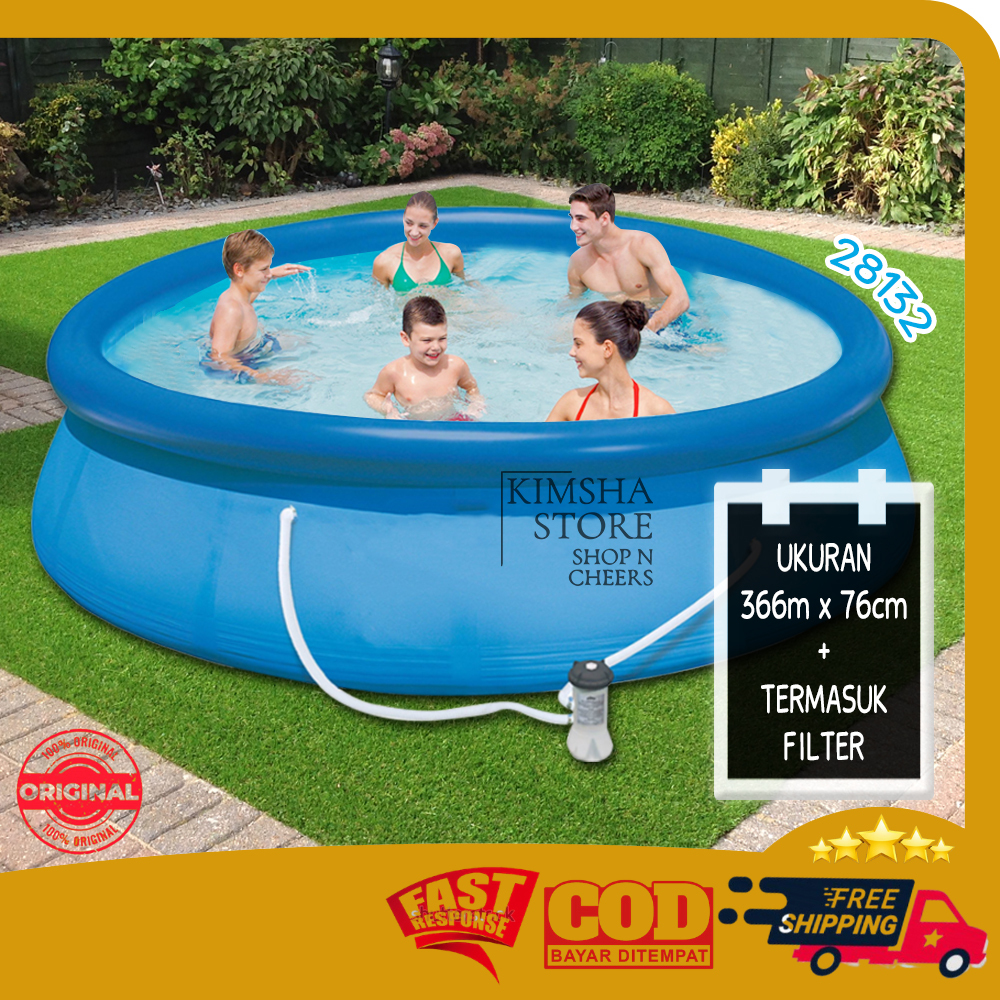 Jual Intex Easy Set Swim Pool 12 FT Kolam Renang Karet Jumbo Besar ...
